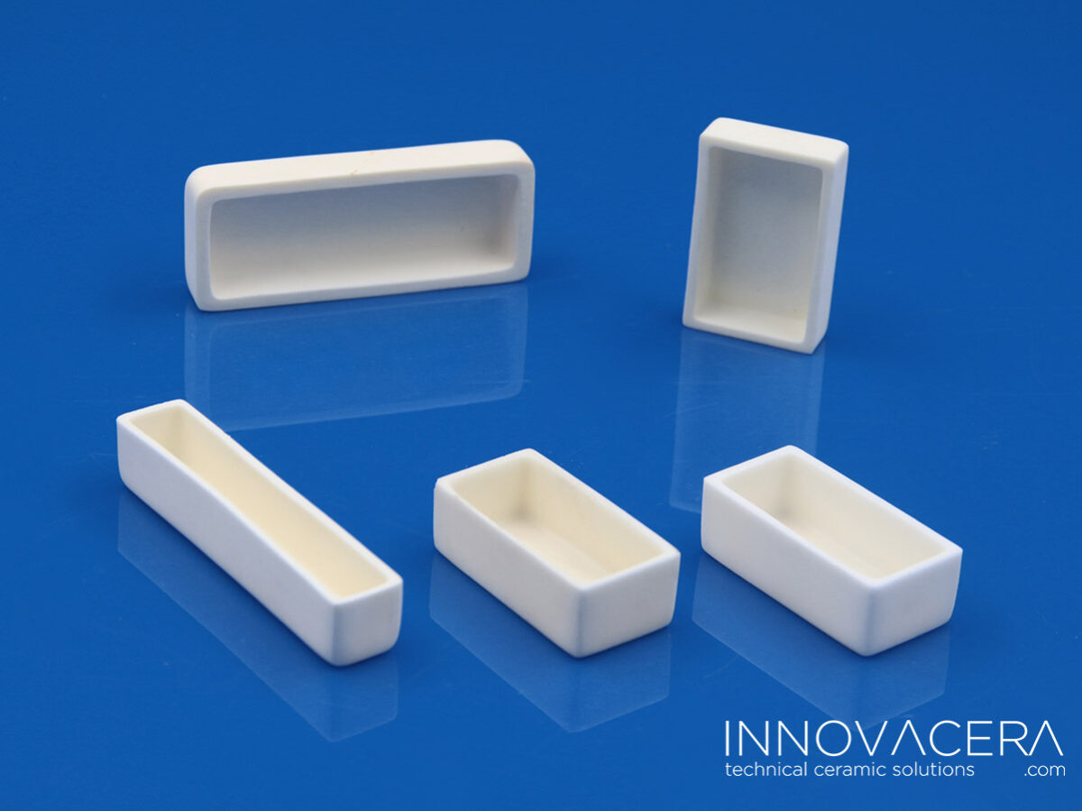 Boat Shape Ceramic Labware Alumina Ceramic Crucible For Chemical ...